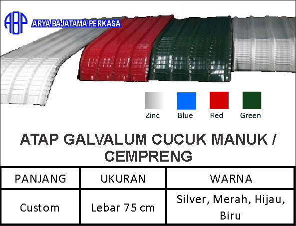 ATAP GALVALUM CUCUK MANUK / CEMPRENG - PT. Arya Bajatama Perkasa
